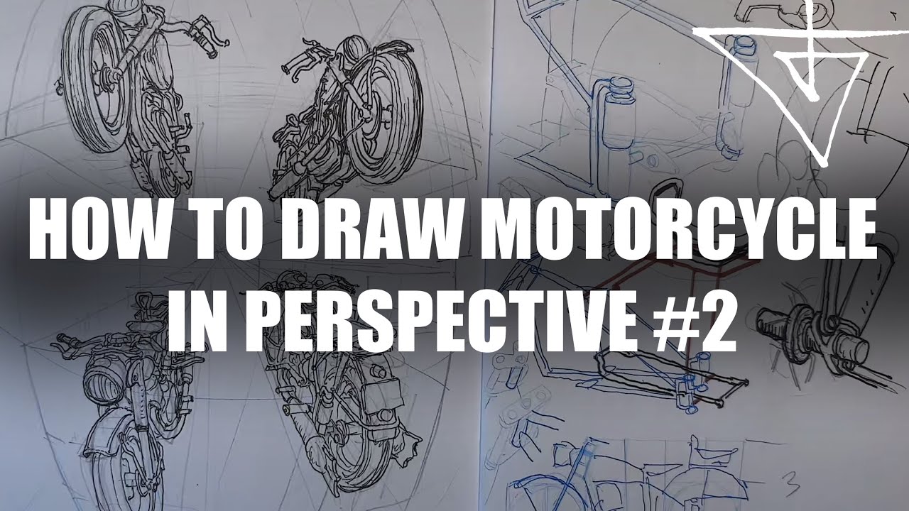 How to draw Motorcycle in perspective. 2 - YouTube
