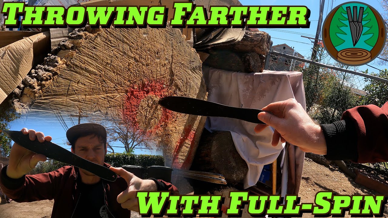How to Throw a Knife Full Spin FARTHER! + Montage - YouTube