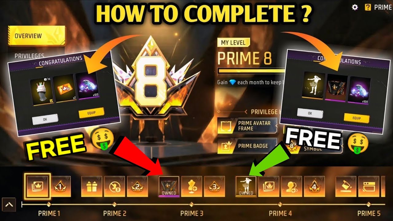 PRIME LEVEL COMPLETE TRICK IN 2 MINUTE 🤑 | NEW PRIME SYSTEM FREE FIRE ...