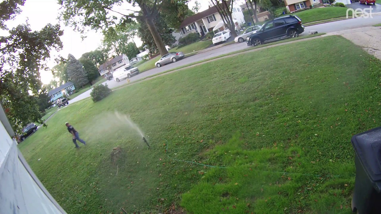 Motion Sensor Sprinkler Direct Hit - YouTube