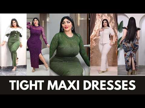 Hot Curvy Arabic Looks 2026 🔥 | Flattering Tight Maxi Dresses for Extra Curves 💃