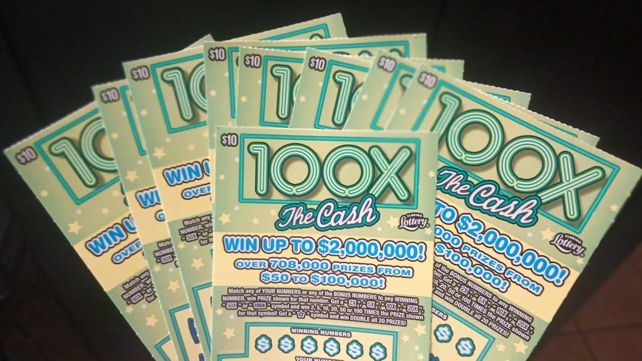 10 100x the cash 10$ tickets Florida lottery scratch off winning ...