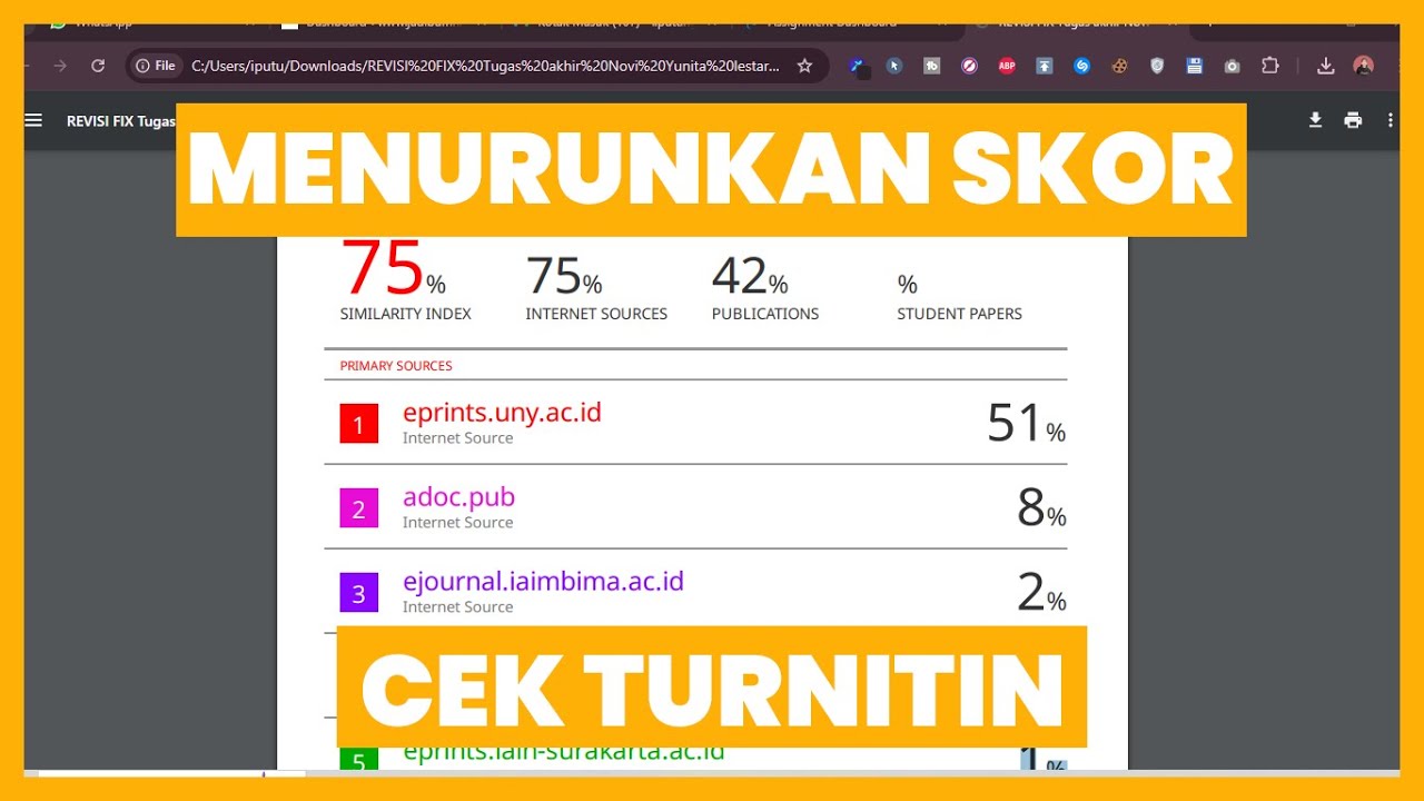 TUTORIAL MENURUNKAN SKOR TURNITIN - YouTube