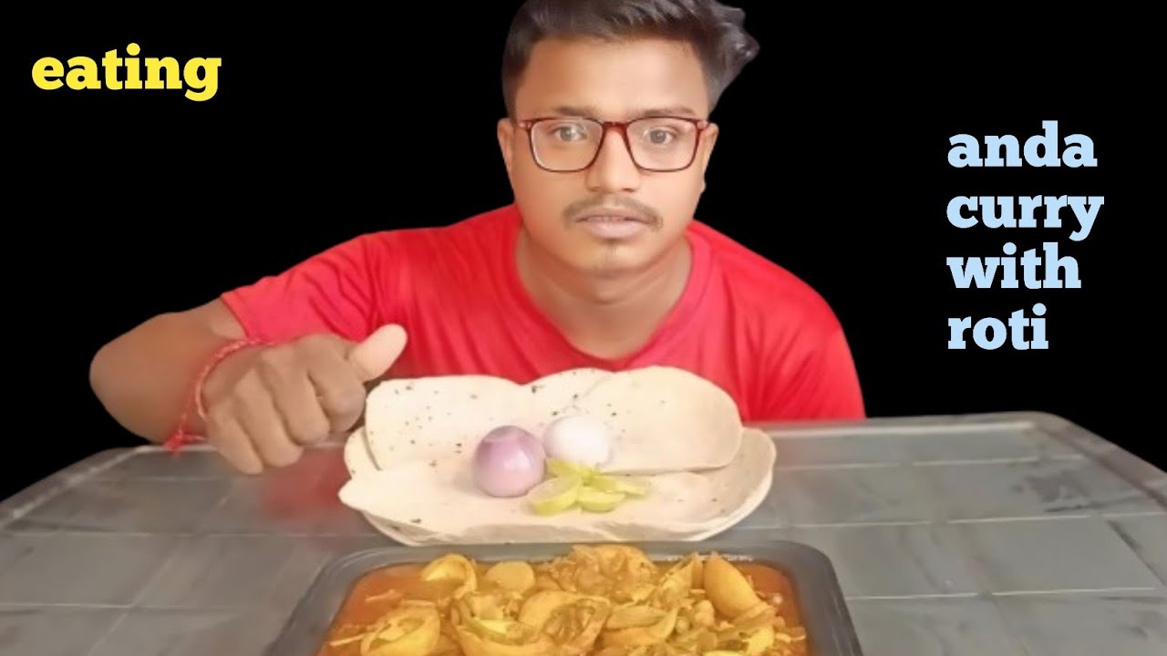 Eating Anda Curry With Tawa Roti | Eating Show | Spicy 🔥 Egg Masala ...