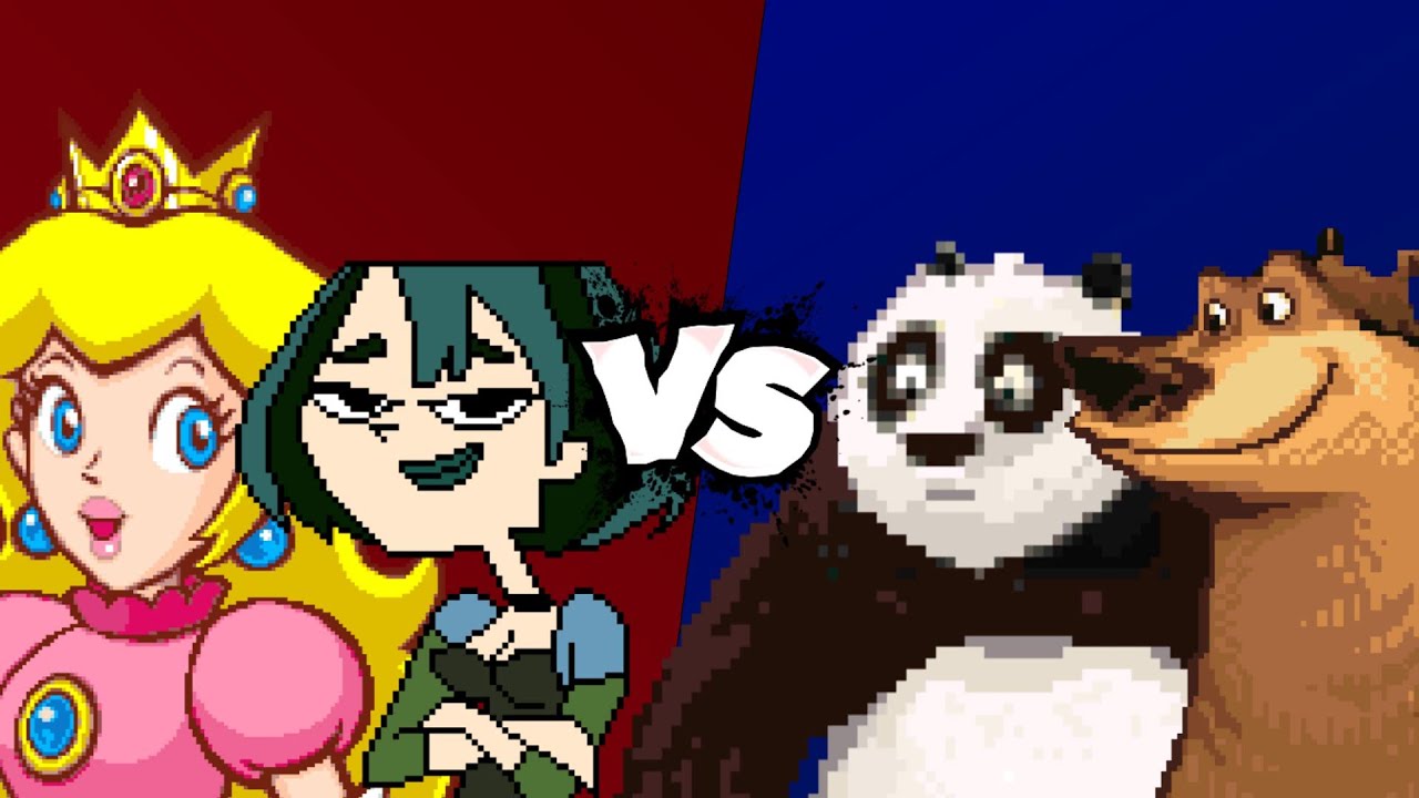 MUGEN Battle - Gwen/Princess Peach vs Po/Boog - YouTube