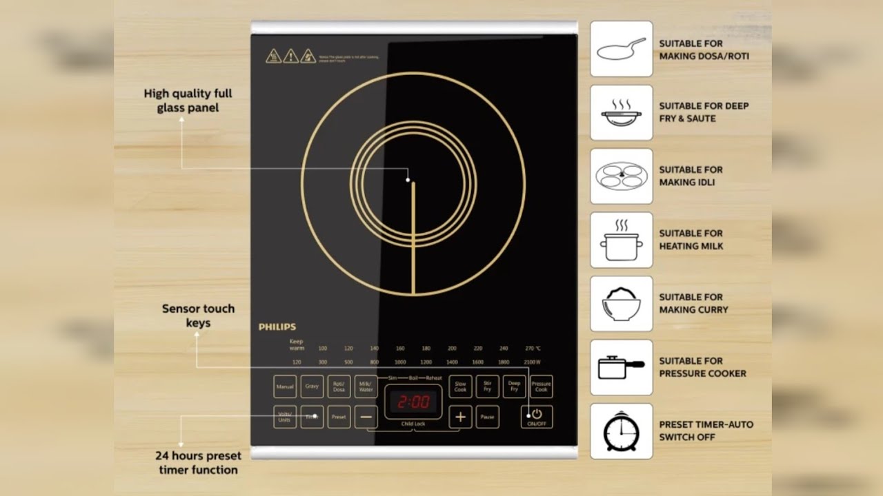 Best induction cooktop Philips Hd4938/01 With Sensor Touch - YouTube