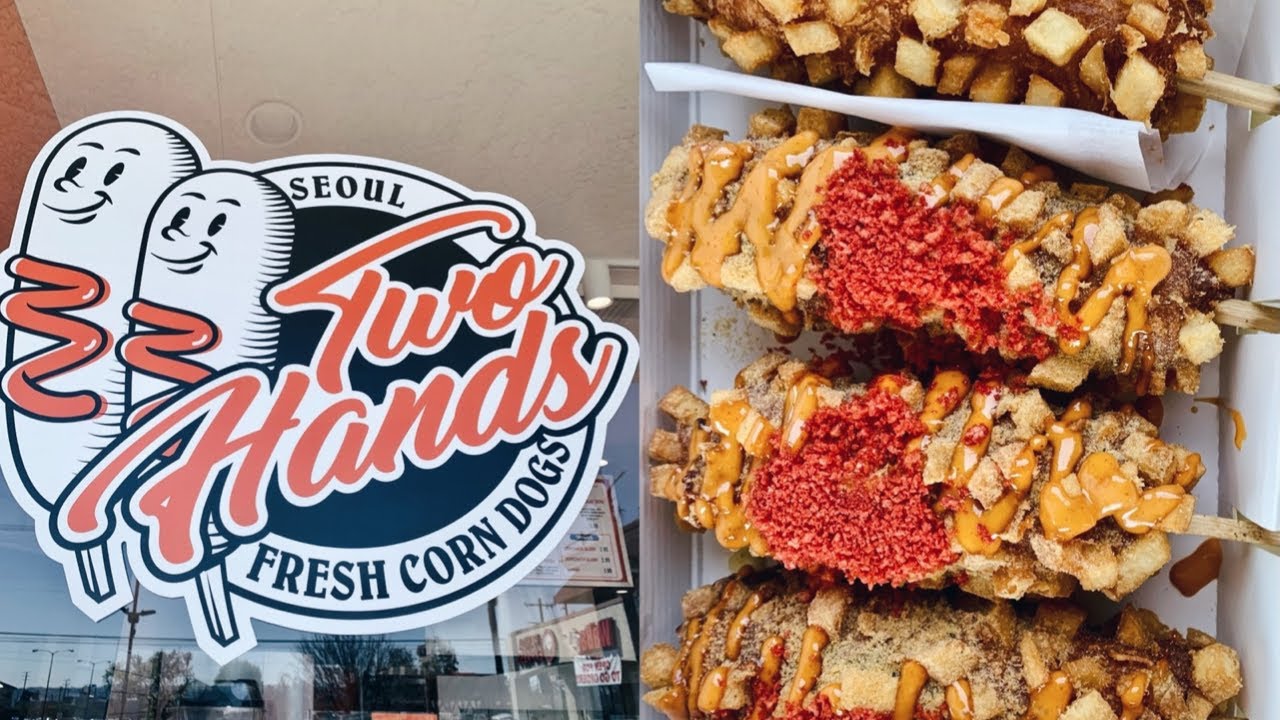 Two Hands Korean Corn Dogs in Northridge, California - YouTube
