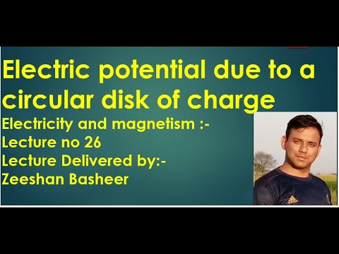 Electric potential due to a circular disk of charge - YouTube