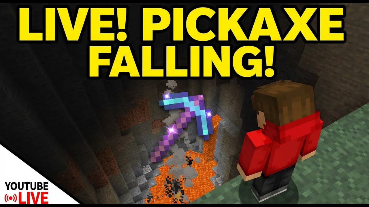 Pickaxe Falling Live! #minecraft #live - YouTube