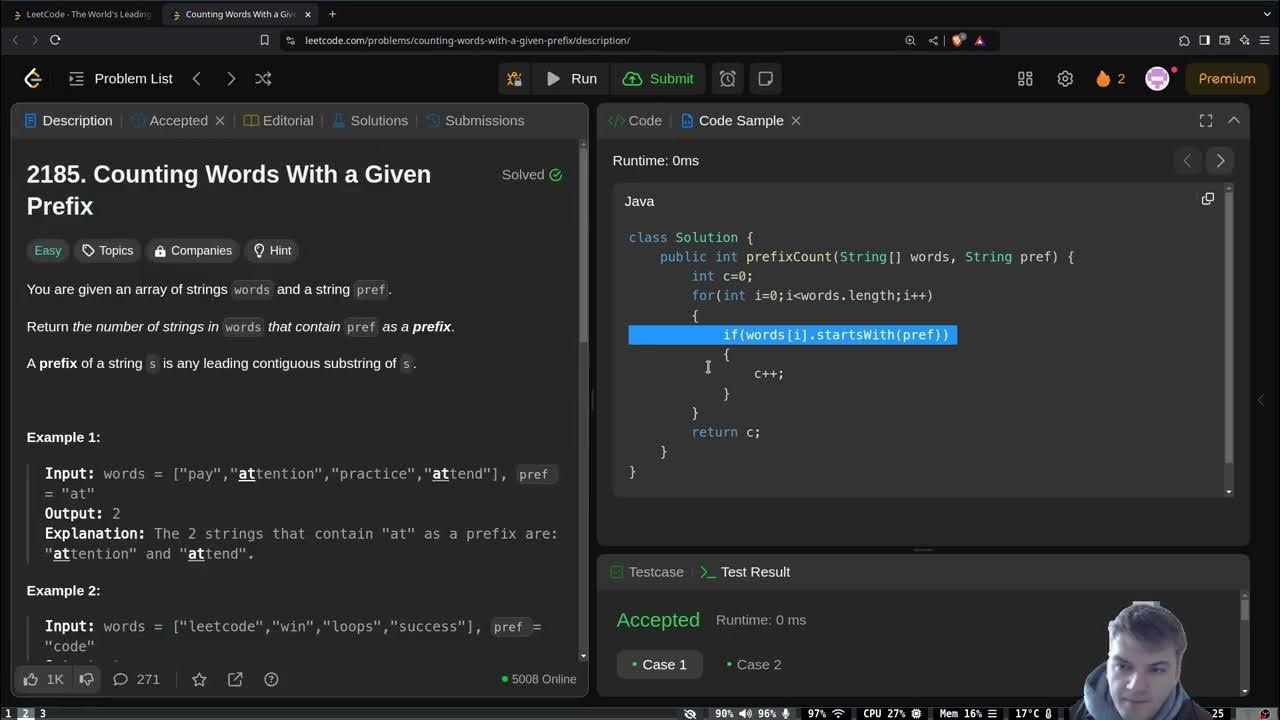 π
Ώπ
°ππ Leetcode 2185 Counting Words With A Given Prefix Youtube