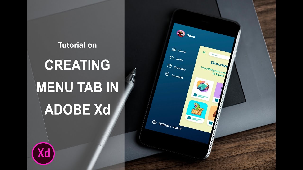How to create menu tab in Adobe Xd - YouTube
