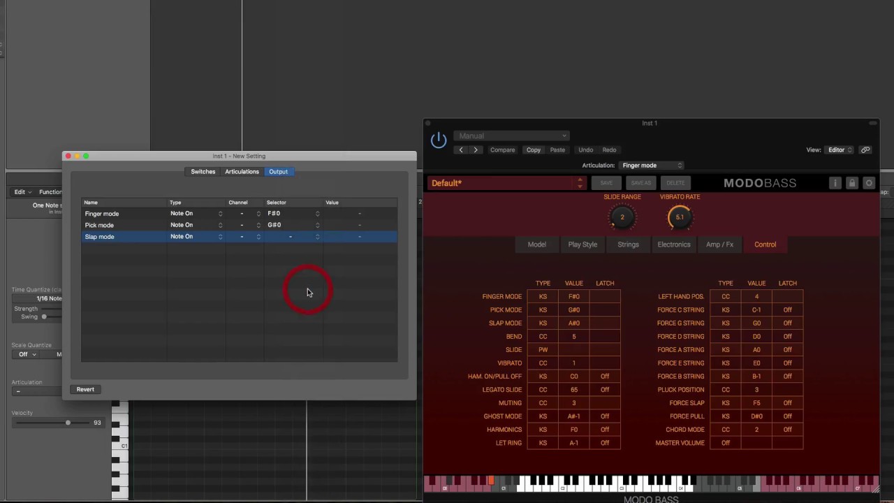 Logic Pro X Articulation Set for Modo bass - YouTube