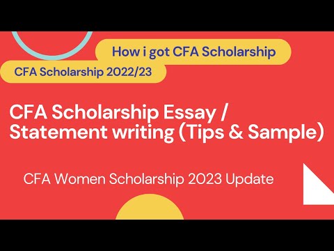 CFA Access Scholarship Essay 2023 / Statement writing (Tips & Sample) | CFA Personal statement 2023