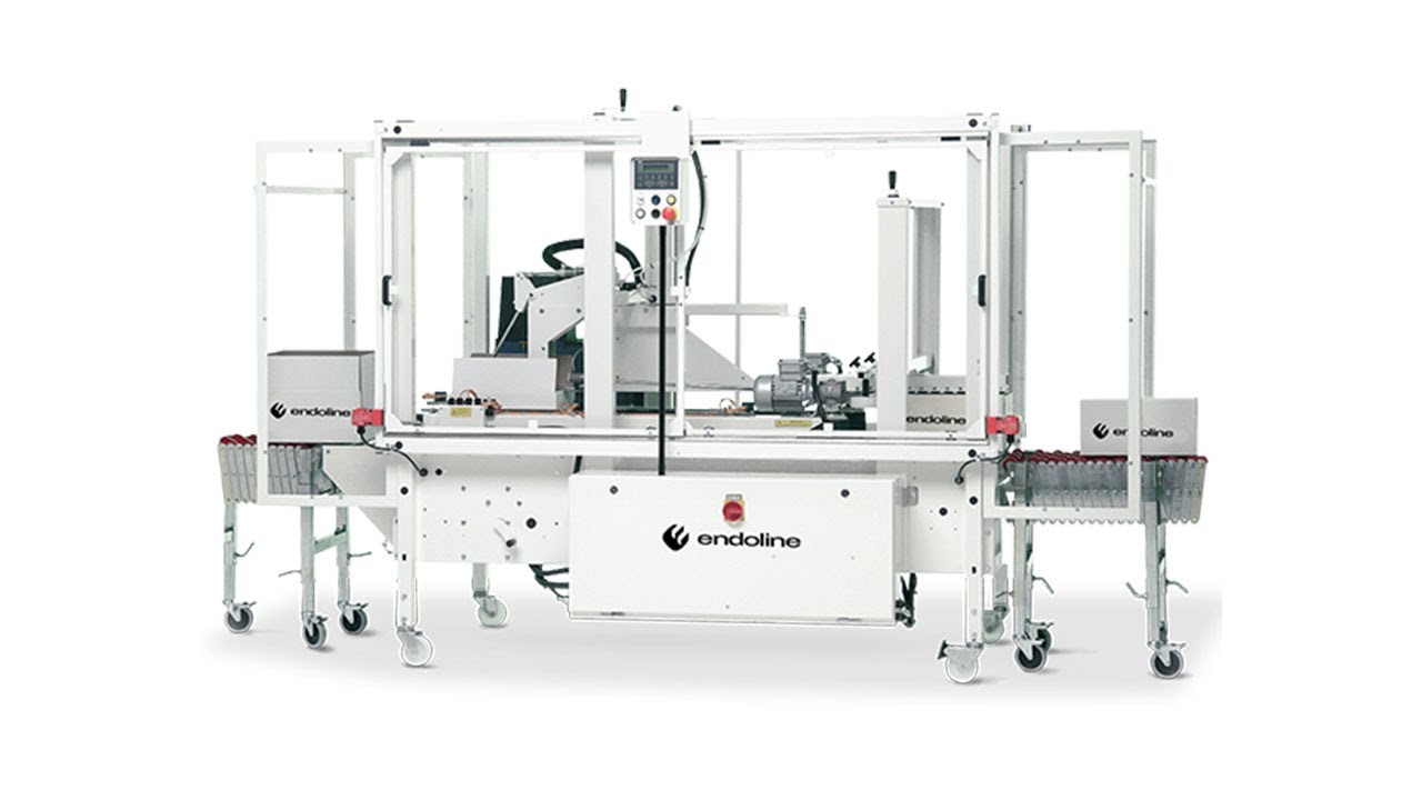 Endoline Special 402 - Fully Automatic Dual Glue & Tape Sealer - YouTube