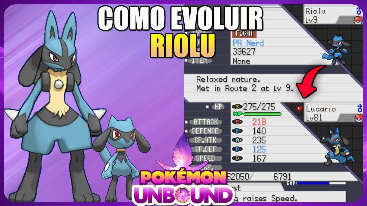 Como Pegar e Evoluir o Riolu para Lucario - Pokémon Unbound (Hack Rom) - YouTube