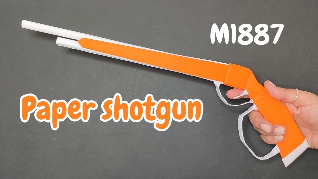 Model M1887 shotgun origami | fold an old west style paper shotgun ...