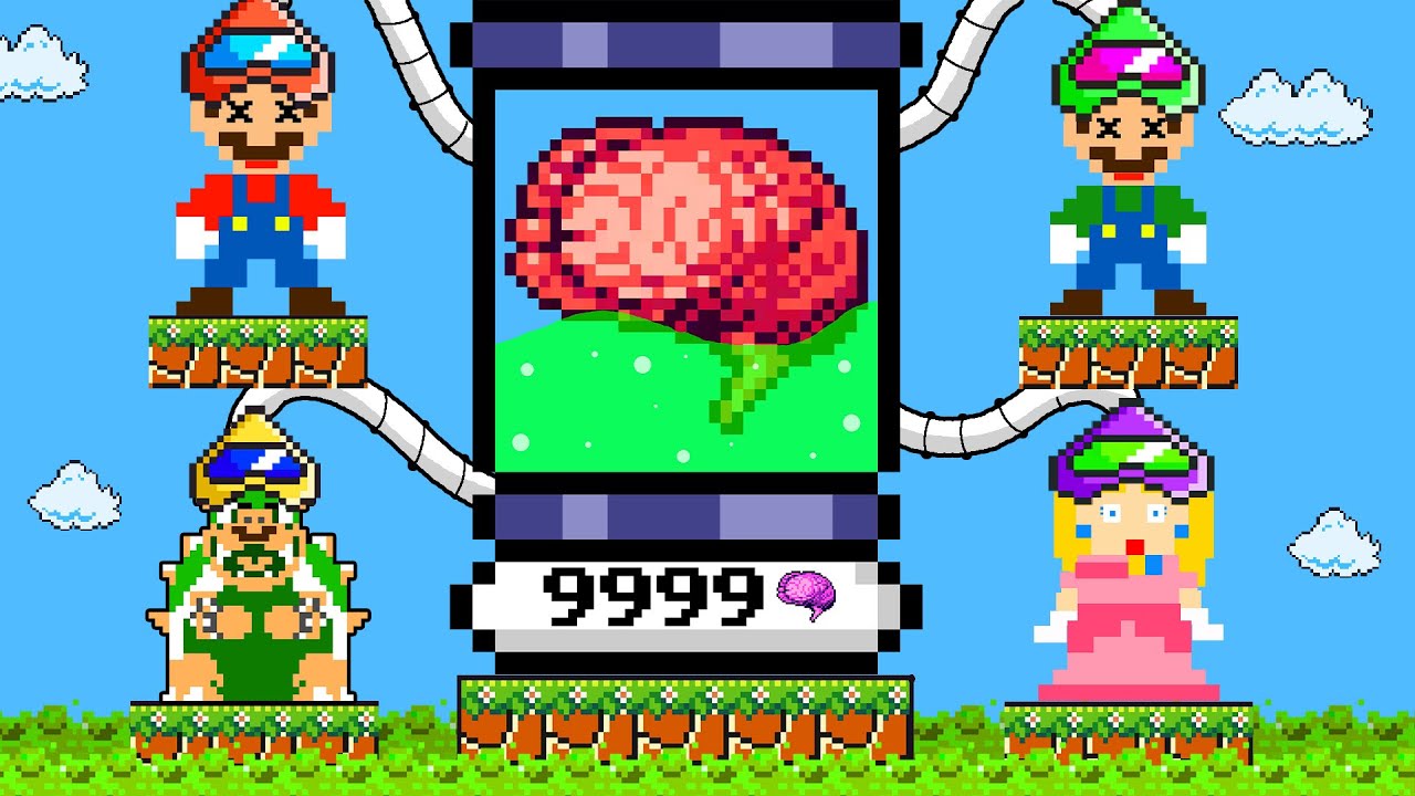 Super Mario SWAP BRAINS in the VENDING MACHINE | What happend to MARIO ...