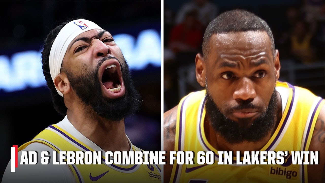 LEBRON JAMES 🤝 ANTHONY DAVIS 🔥 BOTH drop double-doubles in Lakers' win ...