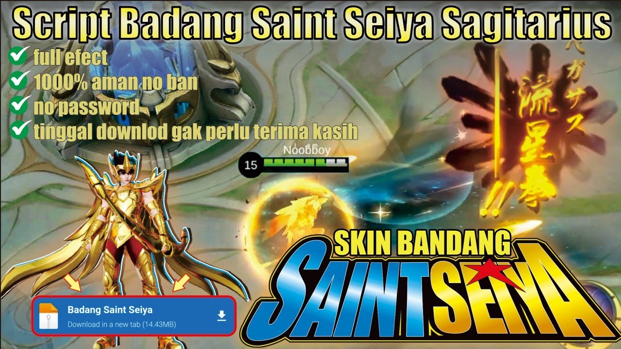 SCRIPT BADANG SAINT SEIYA SAGITARIUS | full SFX & effect | path terbaru ...