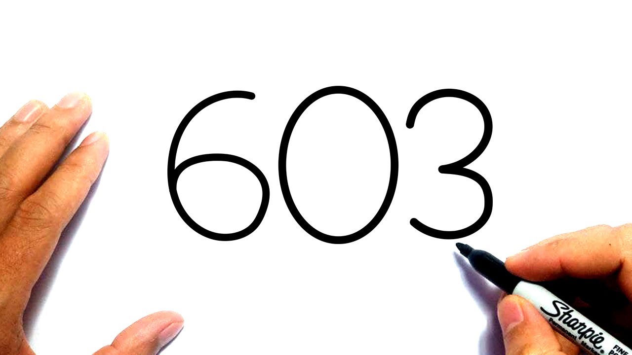 How To Draw A Rabbit From Numbers 603 Easy Step By Step - YouTube