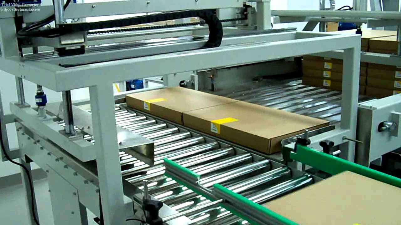 Automatic Case Palletizing Machine - YouTube