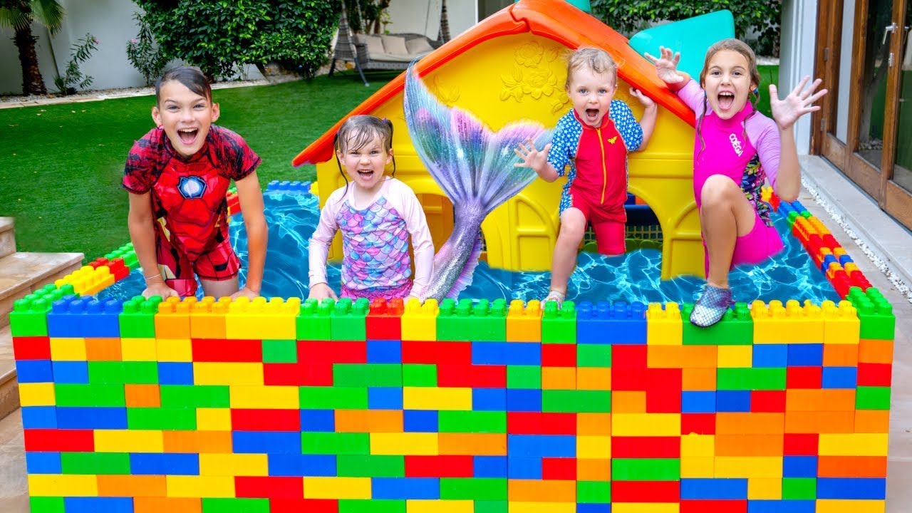 🏊‍♂️🧱 Giant Lego Pool Party: Vania Mania Kids' Pretend Play Adventure ...