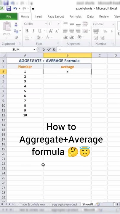 aggregate with average formula in Excel | excel interview | #shorts #excel #computertech001 # ...