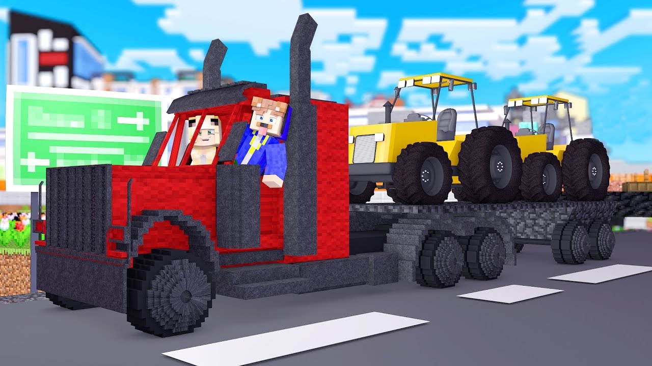 UNSER 1 TAG ALS LKW FAHRER IN MINECRAFT! - YouTube