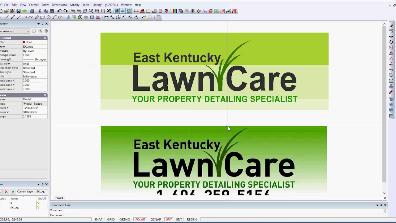 Tracing a raster image to make a CAD logo - YouTube