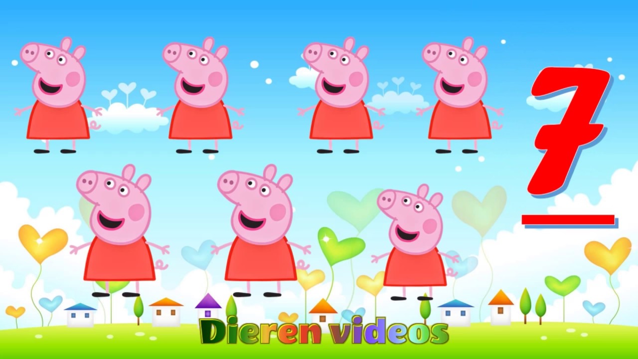 Peppa Pig leert tellen! PEUTER TV tot 10 tellen - YouTube