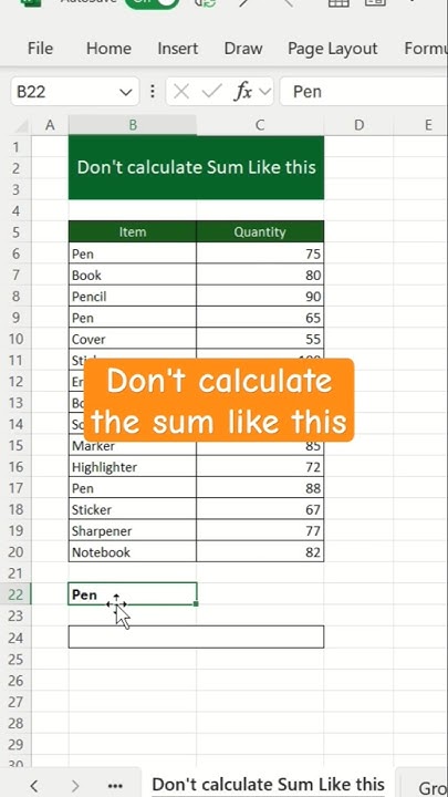 Don't calculate the sim like this.‼️ #excel #exceltutorials #exceltricks #shorts - YouTube