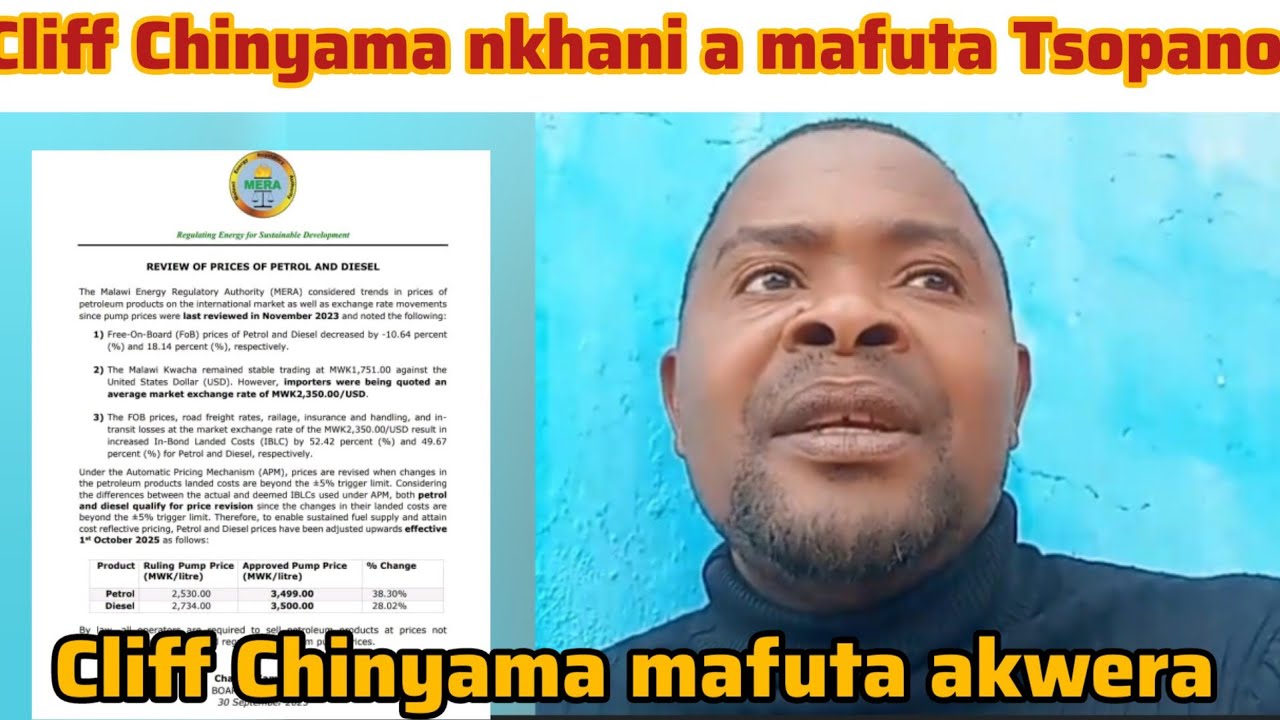 Comrade Cliff Chinyama wadzaso ndinkhani ya mafuta - YouTube