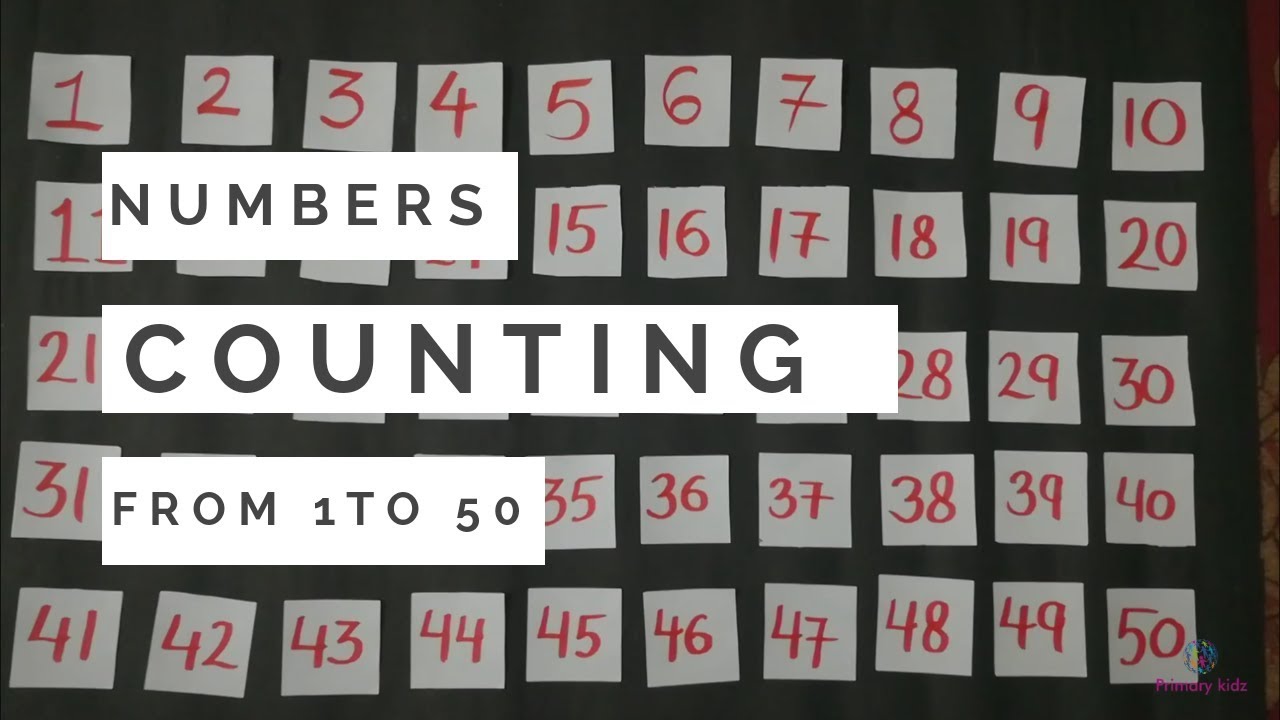 Maths TLM to teach numbers counting from 1 to 50 for Primary classes ...