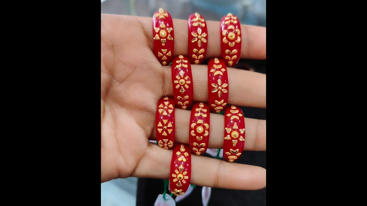 Latest gold pola ring collection।। Light weight pola ring।। - YouTube