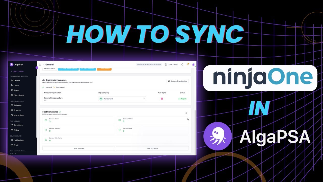 Setting Up NinjaOne RMM Integration in Alga PSA - YouTube