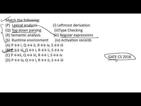 Compiler Design PYQ Gate CSE 2016 - YouTube