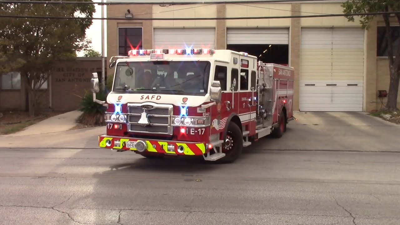 New! SAFD Engine 17 Responding (+ Other SAFD responses) - YouTube