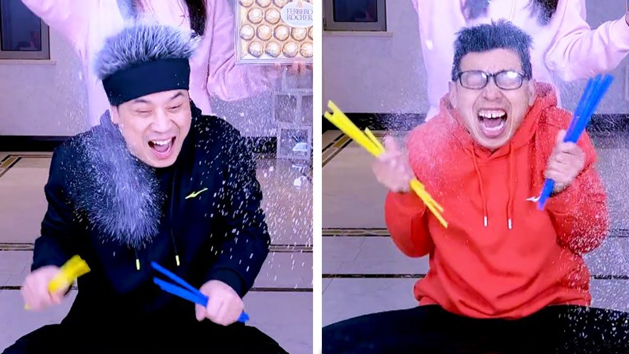 Grab The Straw Challenge, Those Who Fail Will Be Sprayed With Foam 😂 # ...