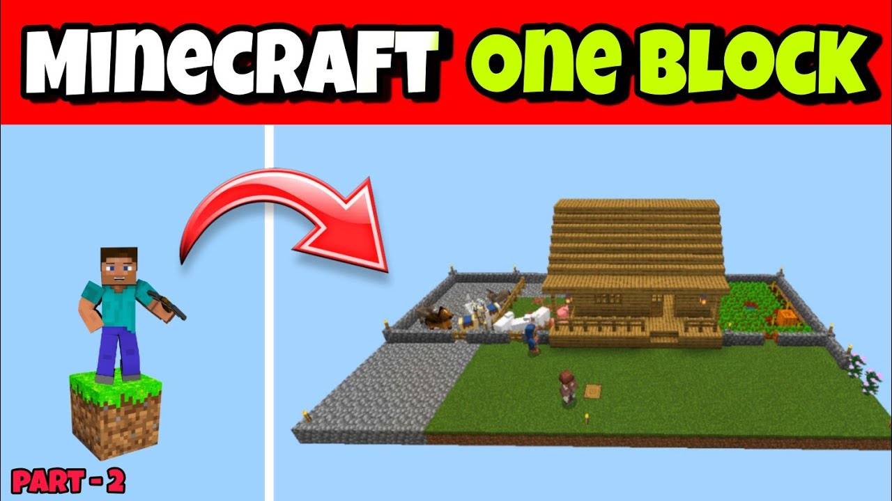 Survive On One Block World In Minecraft ( Part 2 ) | Food Farm & Mob ...