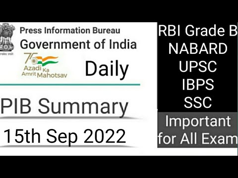 PIB summary | PIB News analysis - YouTube