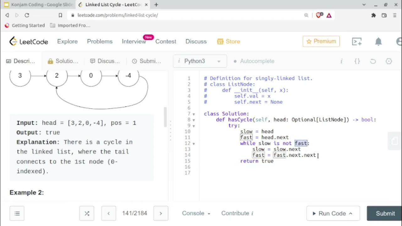 141 Linked list Cycle Explanation | Tamil | Easy Problem | Leetcode ...