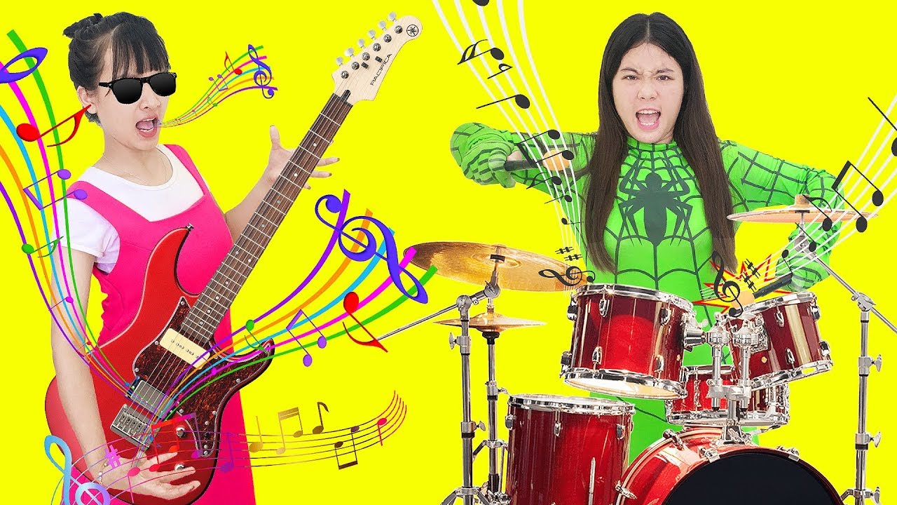 Alice Pretend Play with Musical Instrument Toys for Kids & Sing Nursery ...