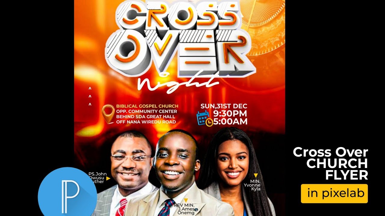 How to design a beautiful Cross Over flyer | Church flyer design in ...