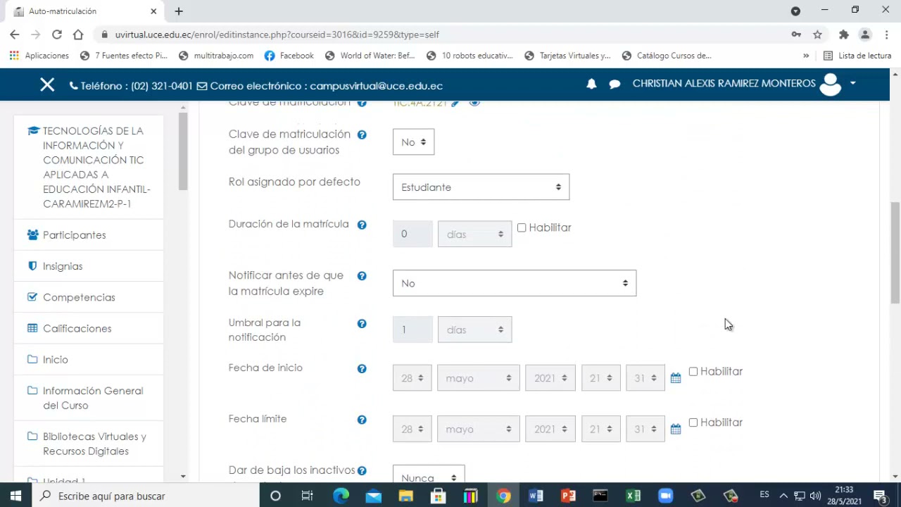 Matrícula de estudiantes campus virtual UCE - YouTube