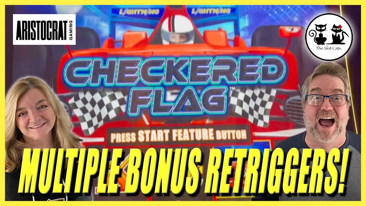 RETRIGGERS AFTER RETRIGGERS ON CHECKERED FLAG SLOT MACHINE! WINNING ON ...