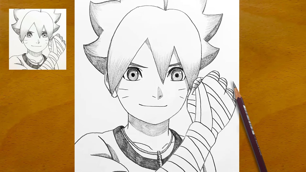 How to Draw Boruto Uzumaki Step by Step || Boruto Sketch Drawing ...