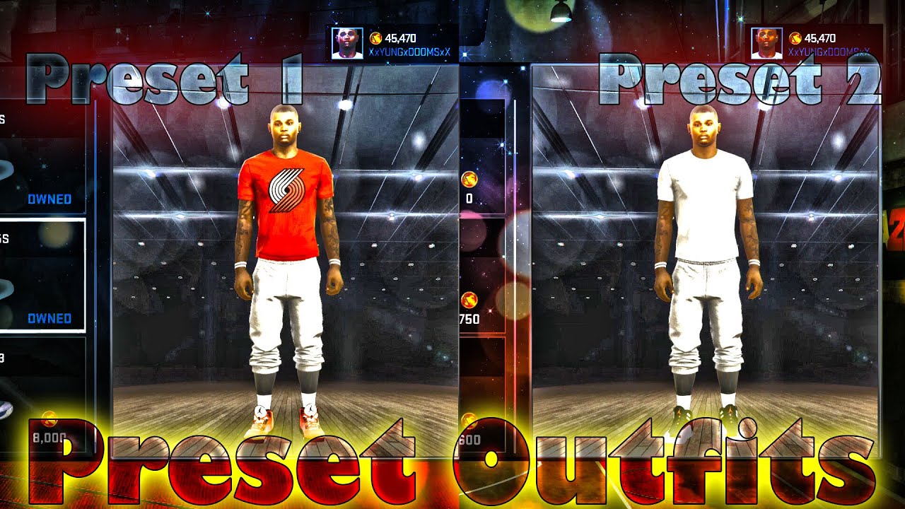 NBA 2K15 #2K16Ideas Preset Outfits in MyPark - YouTube