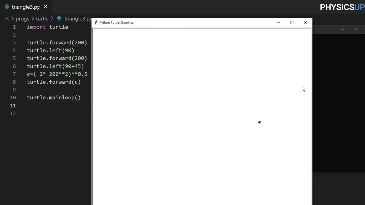 draw triangle using turtle on python - four basics commands Forward ...