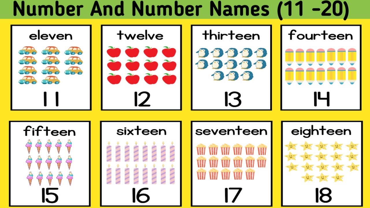 Learn Numbers And Number Names from 11 to 20 || Number Names for kids # ...