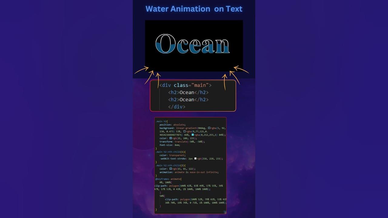 Water Animation 🌊 #shorts #html #html5 #htmlcss #css #csstricks #cssanimation#coding - YouTube